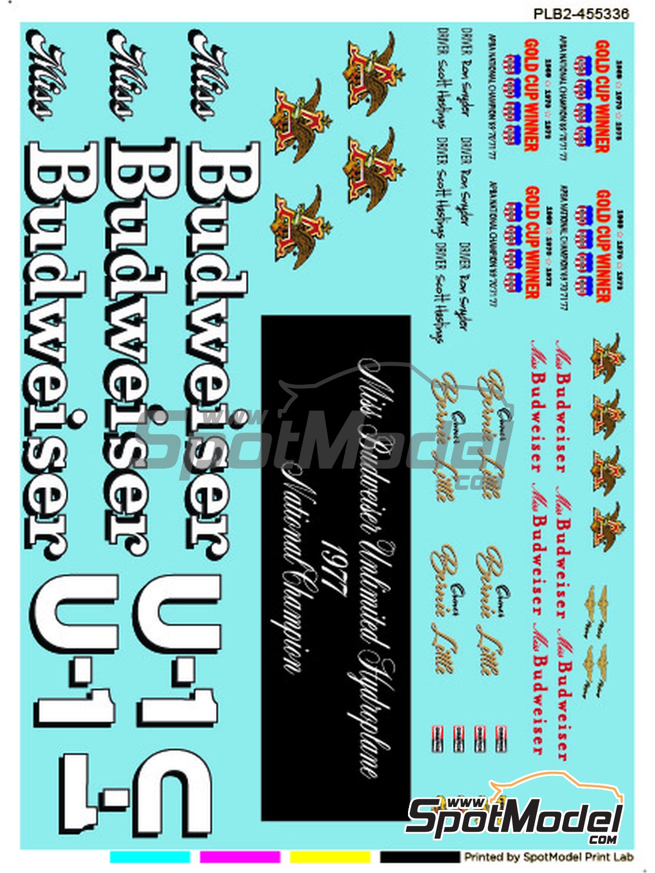 Print Lab Decals PLB2-455336: Marking / livery 1/25 scale - Miss Budweiser (ref. PLB2-455336 ...